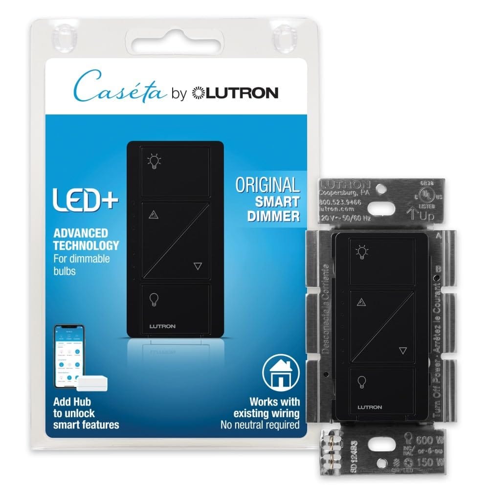 Dimmer Lutron Caseta PD 6WCL Color Negro » LUTRON » Lighting Group